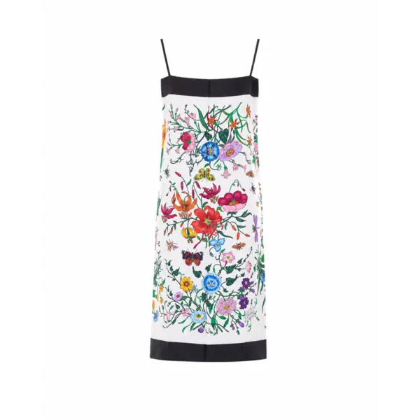 Gucci Flora Printed Silk Dress - Multicolor