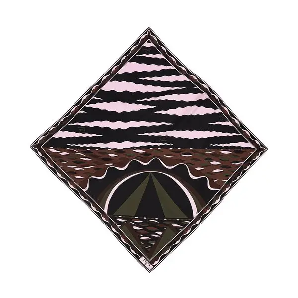Emilio Pucci Mixed Print Silk Scarf