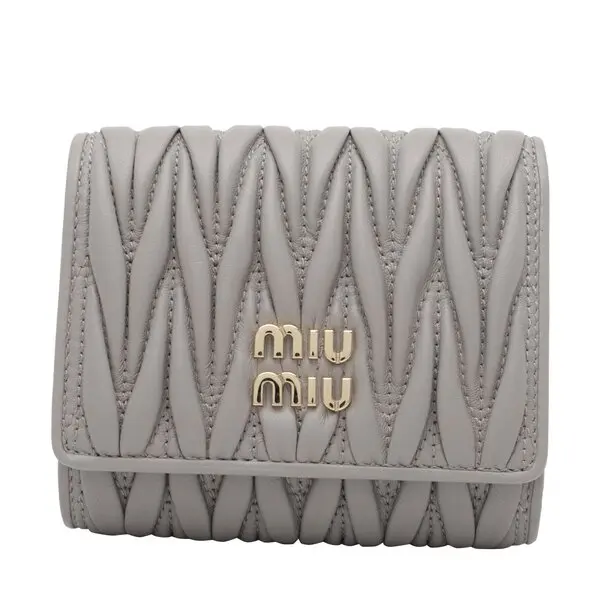 Miu Miu Logo Pleated Wallet