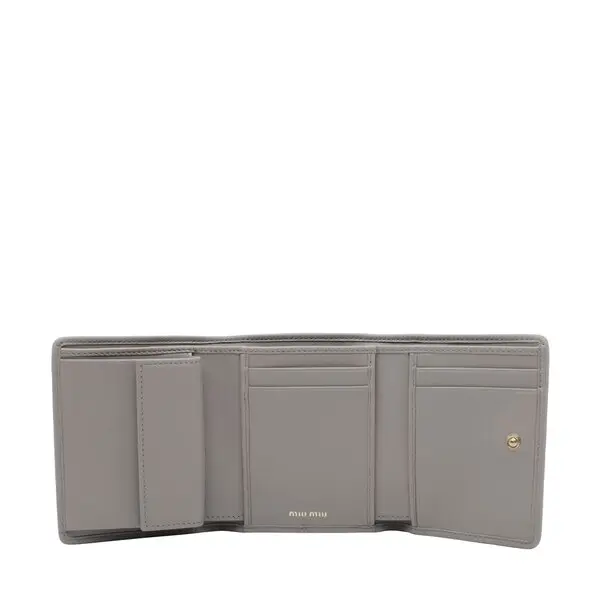 Miu Miu Logo Pleated Wallet
