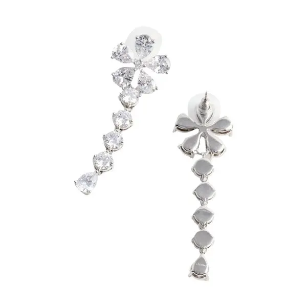 SELF-PORTRAIT Multi Crystal Flower Dangle Earrings