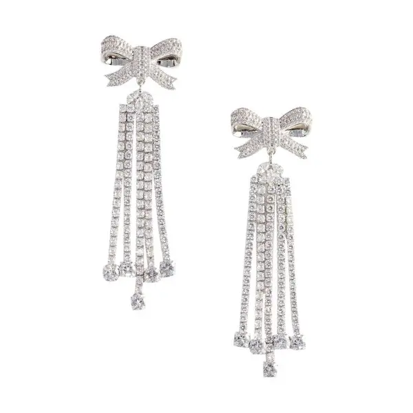SELF-PORTRAIT Crystal Bow Droplet Earrings