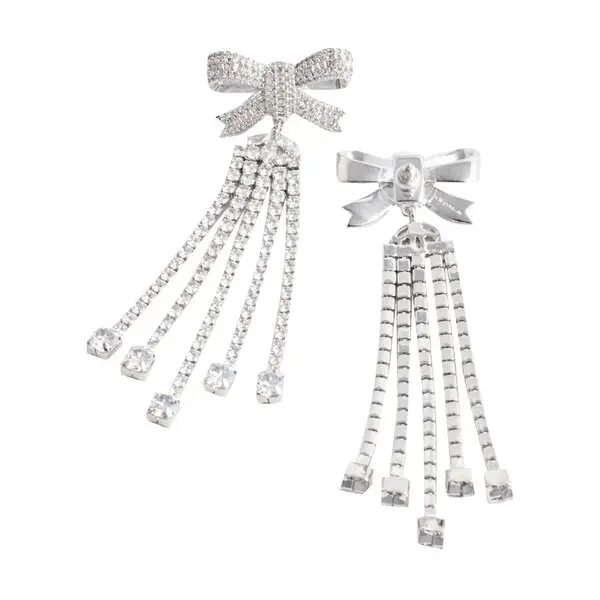 SELF-PORTRAIT Crystal Bow Droplet Earrings