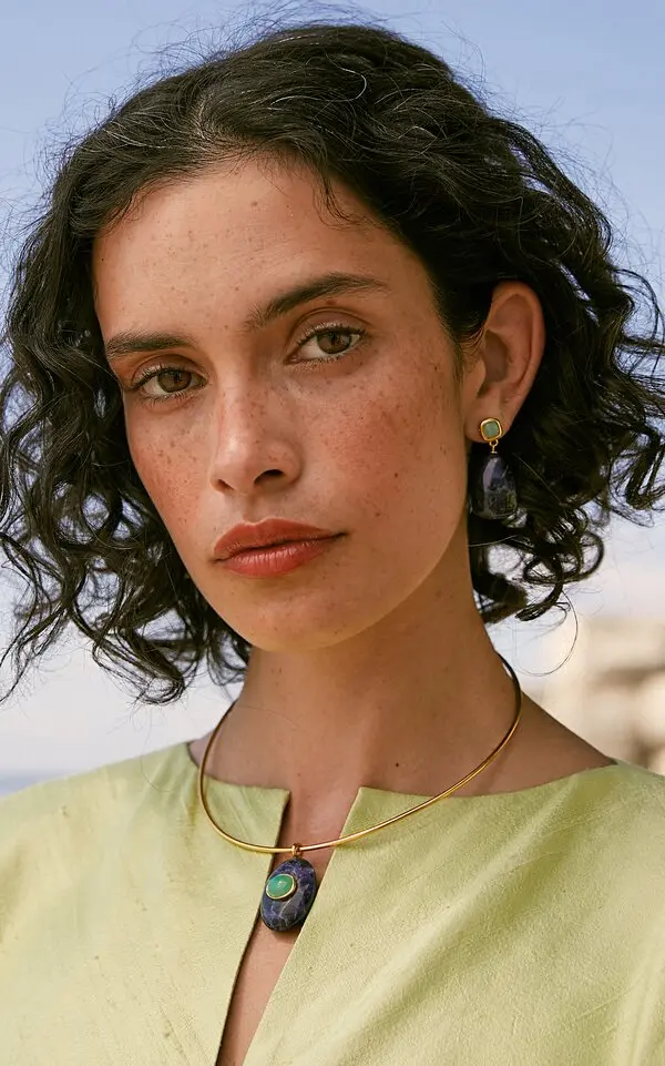 LIZZIE FORTUNATO Modern Collar In Midnight Tide