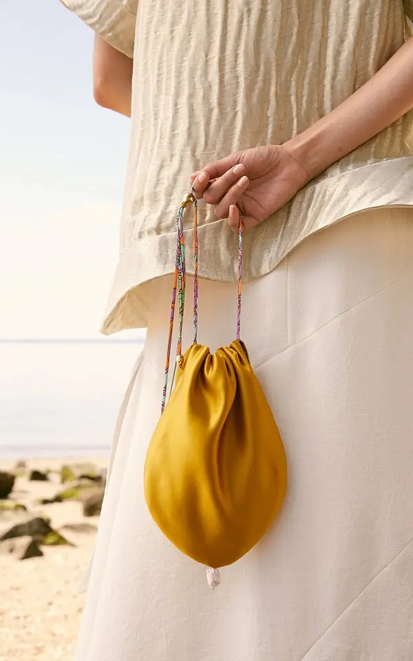 LIZZIE FORTUNATO The Notte Pouch In Goldenrod