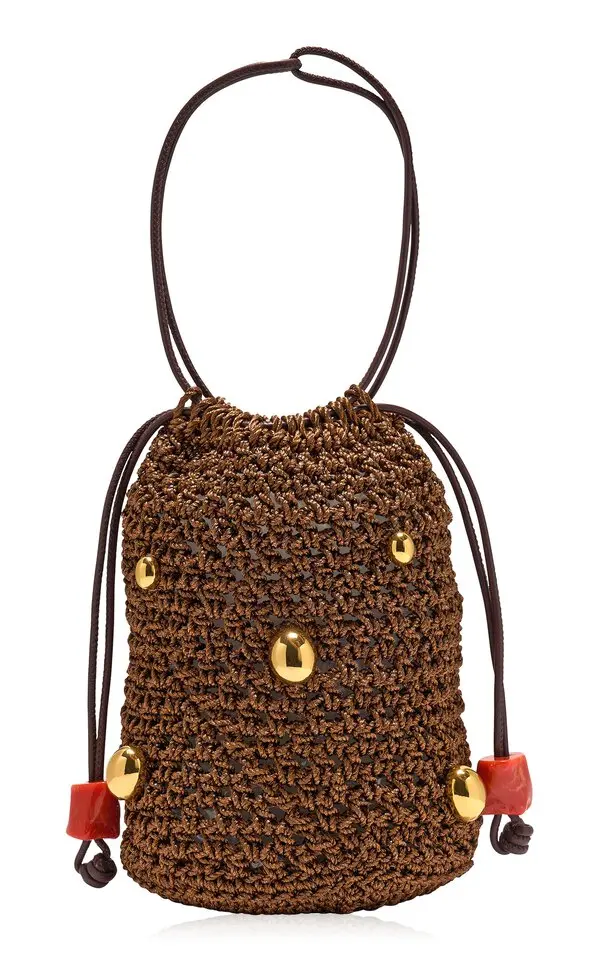 LIZZIE FORTUNATO Isola Woven Bag In Mocha - Brown