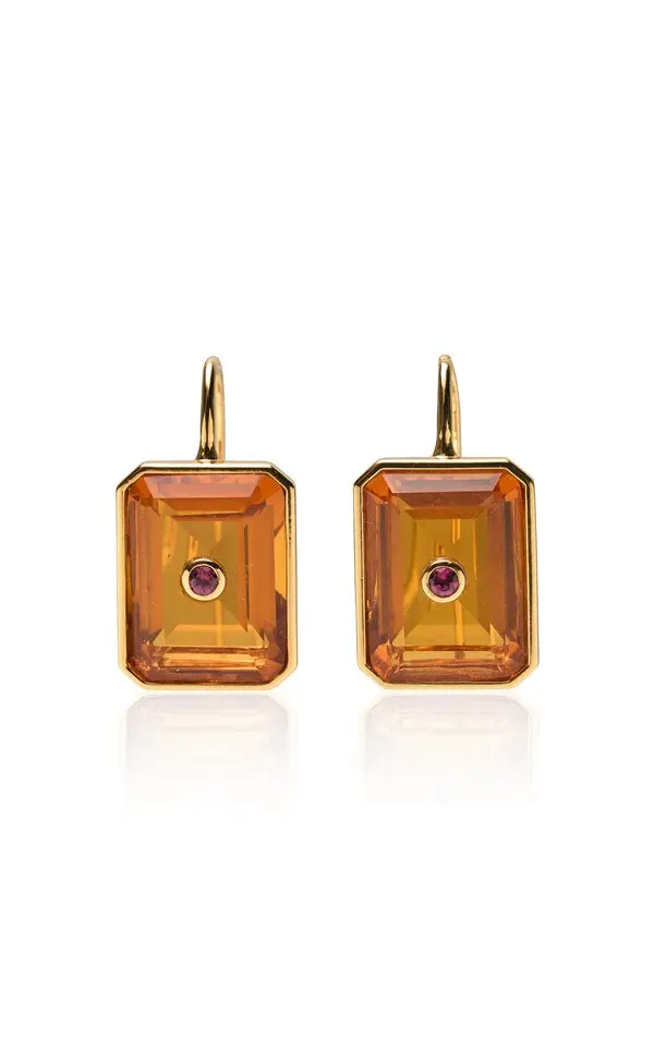 LIZZIE FORTUNATO Tile Earrings In Amber Glow