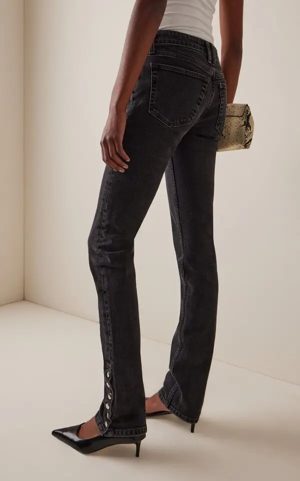 RE/DONE Britt Embellished Stretch Mid-rise Straight-leg Jeans