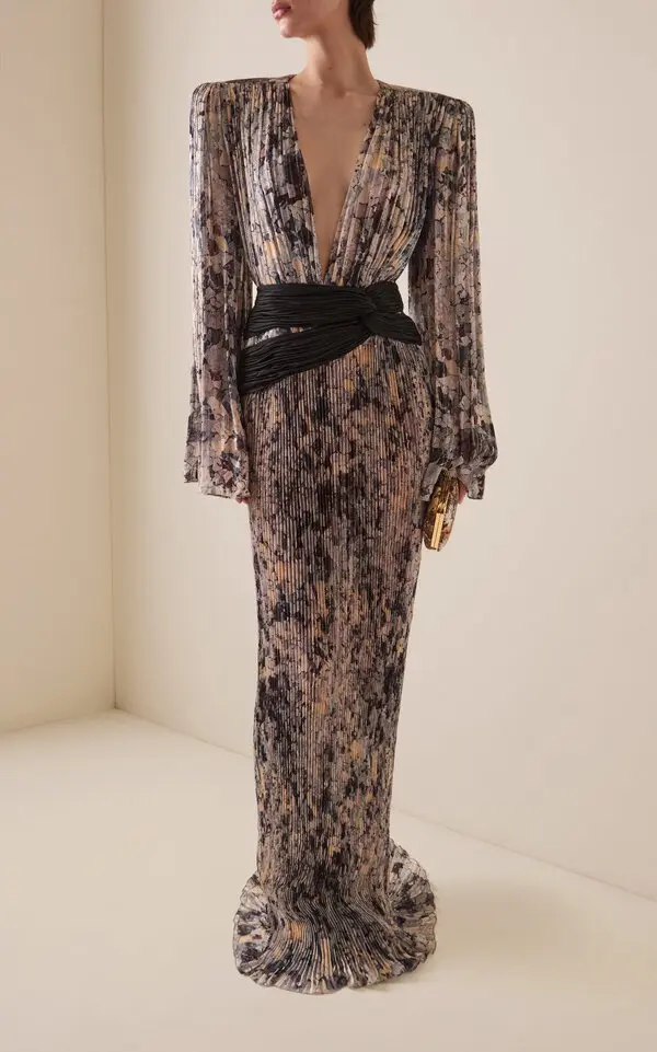 Valentino Garavani Plissé Lurex Gown