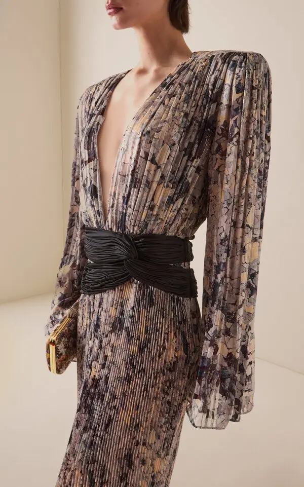 Valentino Garavani Plissé Lurex Gown