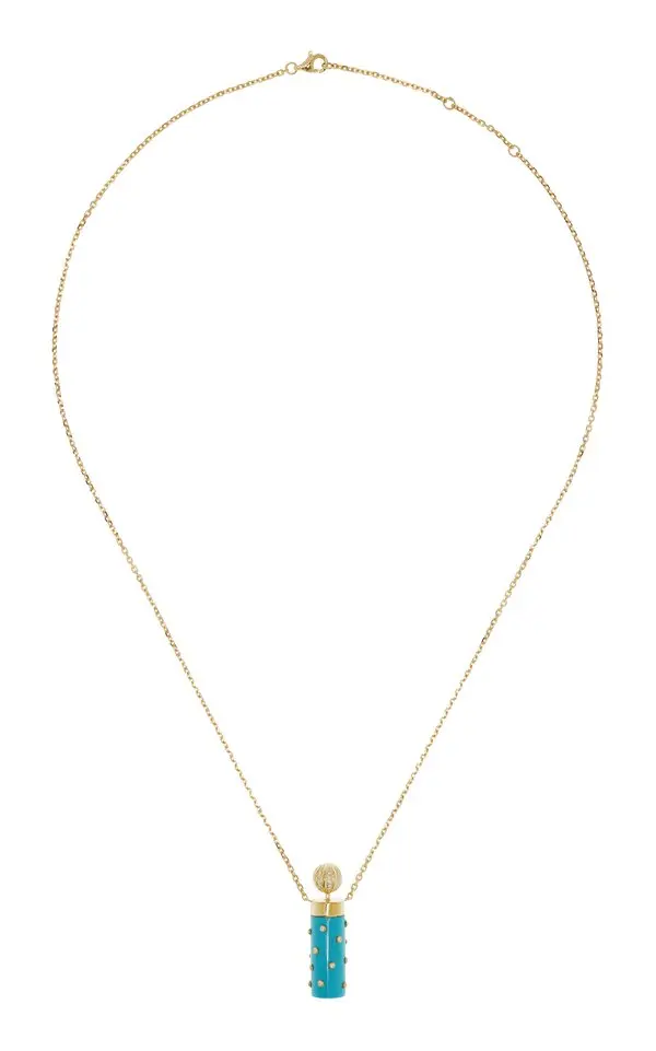 Yvonne Léon Vase 9k Yellow Gold Turquoise Necklace