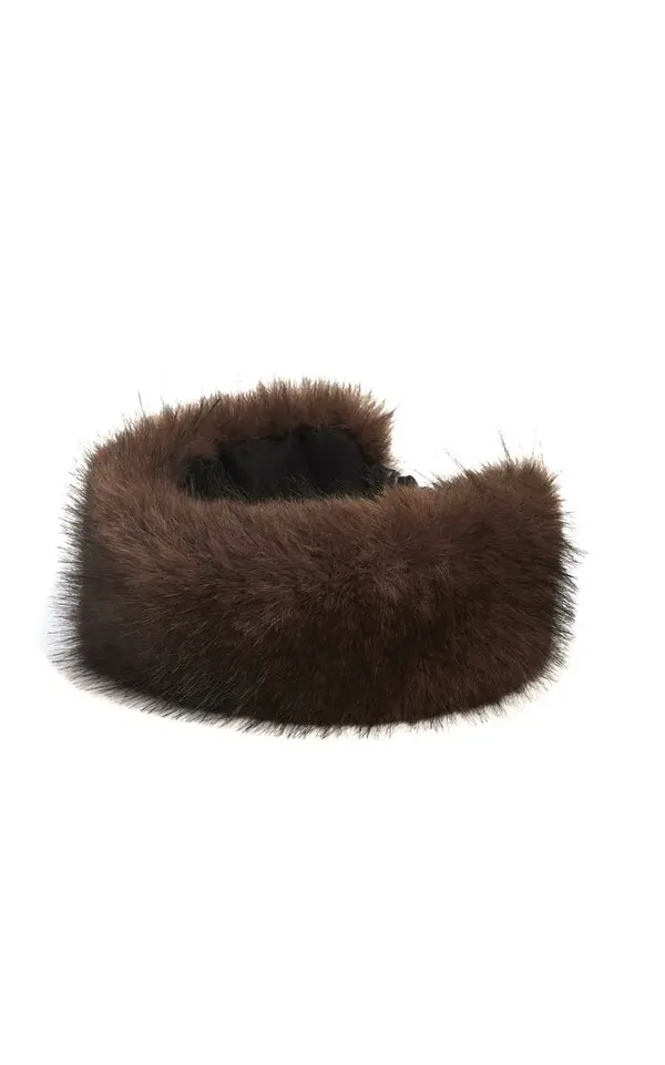 Apparis Eleni Faux Sable Fur Headband - Brown