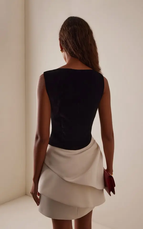Delphine Margot Velvet And Satin Dress