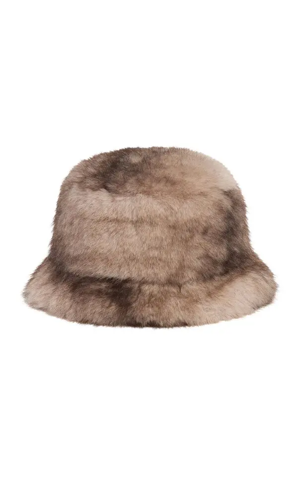 Apparis Gilly Faux Mink Fur Bucket Hat - Neutral