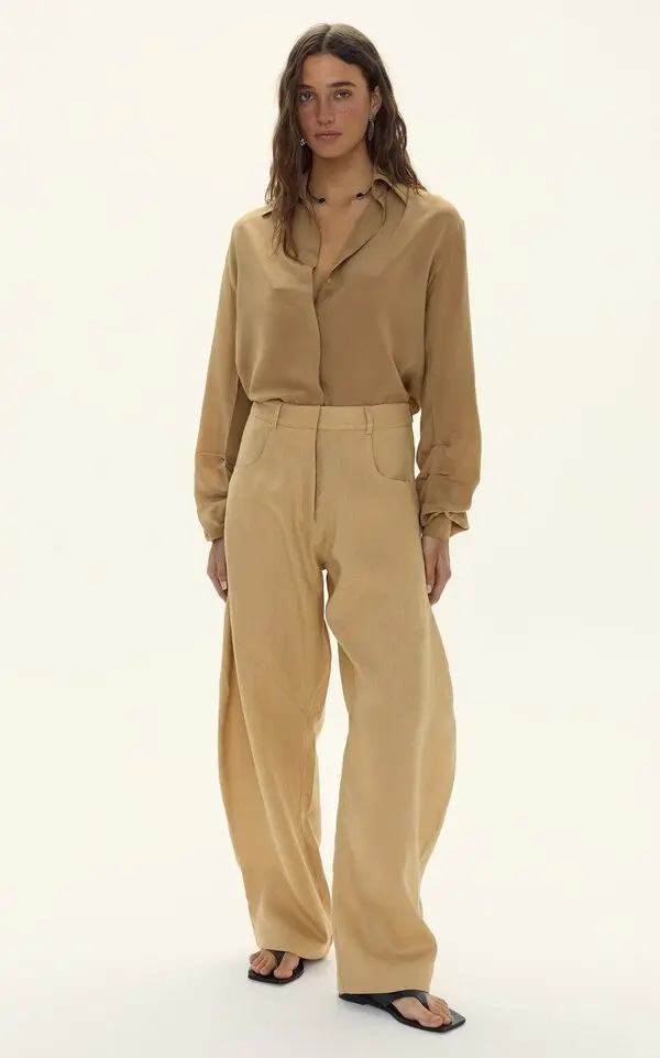 CURATORIA Duna Linen Pants - Tan