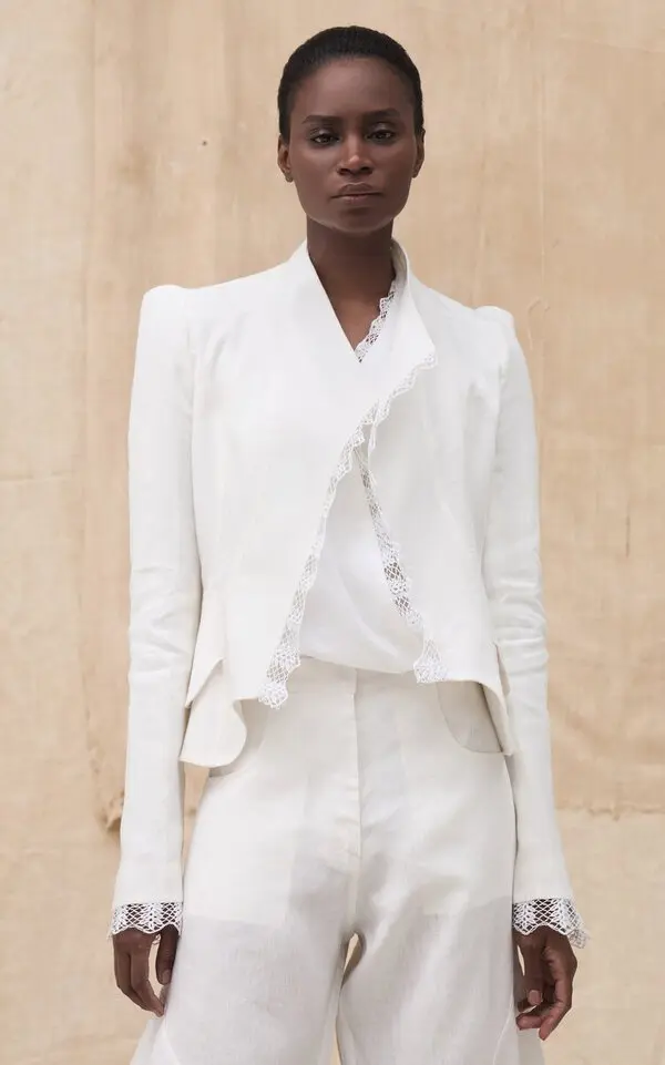 CURATORIA Niebla Linen-cotton Randa Jacket