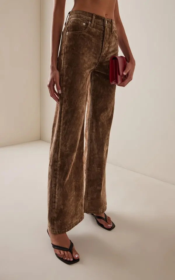 RE/DONE Flock Stretch High-rise Wide-leg Jeans