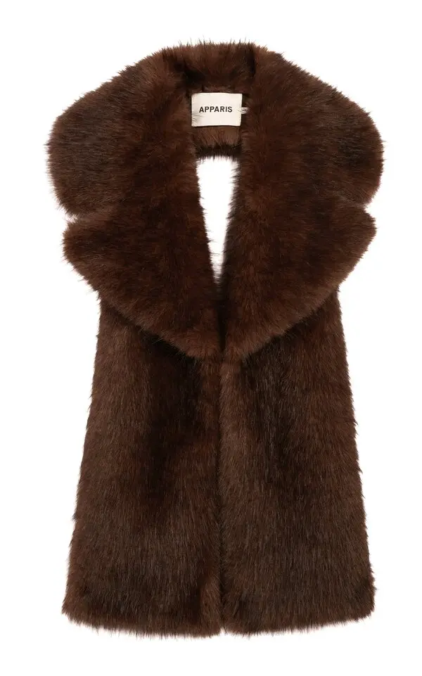 Apparis Mia Faux Sable Fur Collar - Brown
