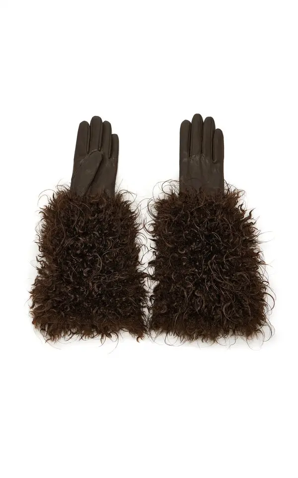 Apparis Robi Mongolian Gloves - Brown