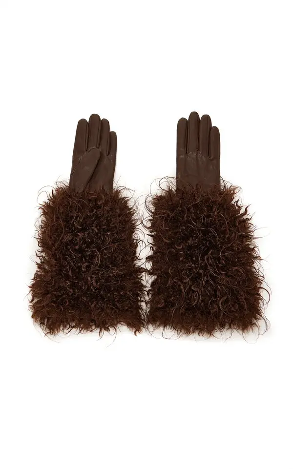 Apparis Robi Mongolian Gloves - Brown