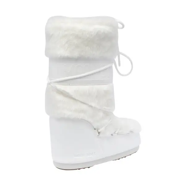 Moon Boot Icon Faux Fur Boots - White