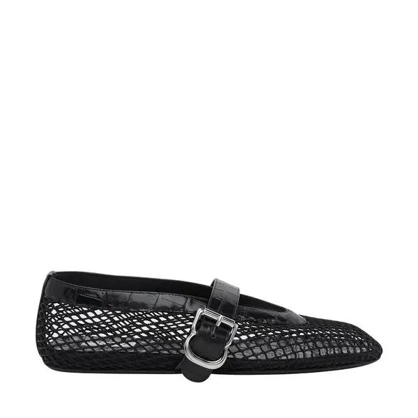 Alaïa Mesh Flat Ballets - Black