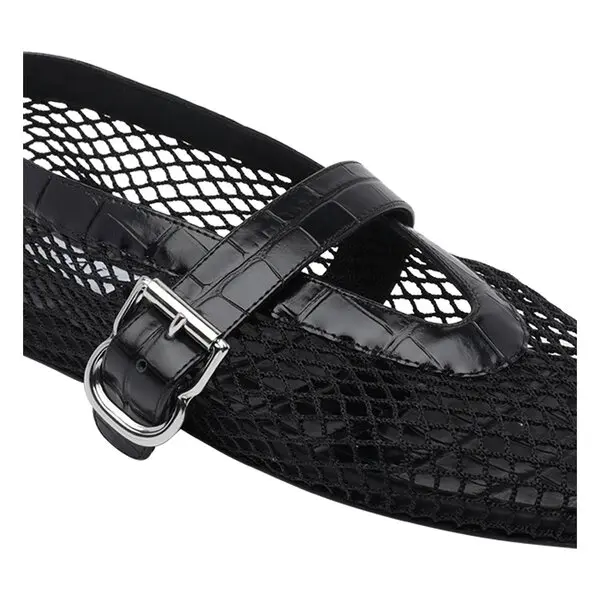 Alaïa Mesh Flat Ballets - Black