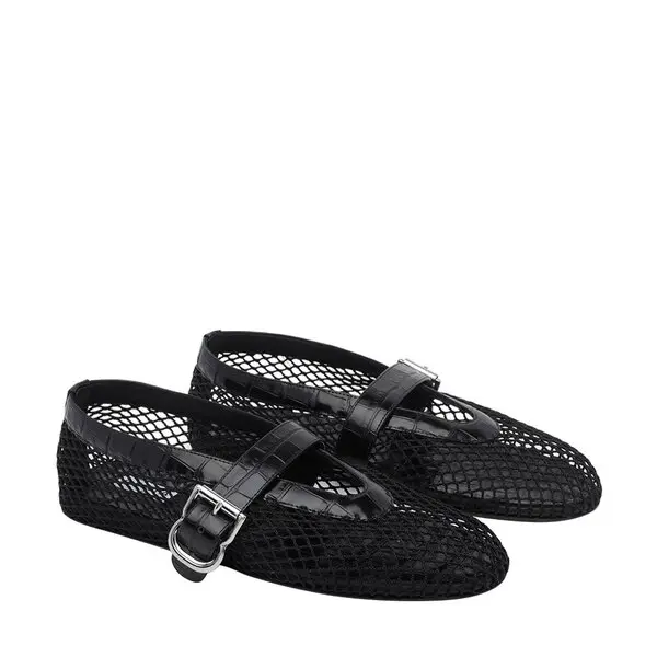 Alaïa Mesh Flat Ballets - Black