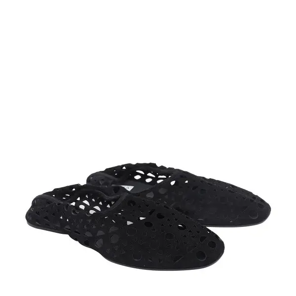Alaïa Vienne Suede Slippers - Black