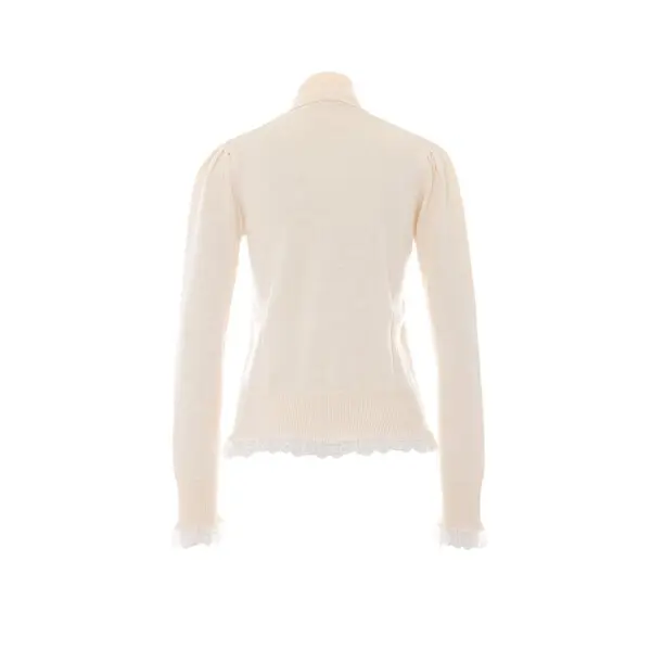 GANNI Sweater With Lace Detail - White