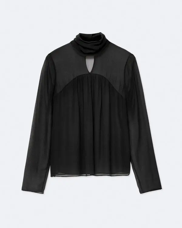 ALLSAINTS Nadia Sheer Silk Top