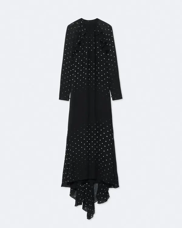 ALLSAINTS Clarisse Polka-dot Silk Maxi Dress - Black