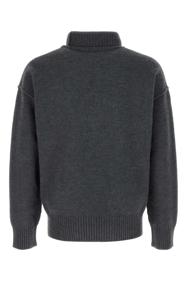 AMI Paris Dark Grey Wool Sweater