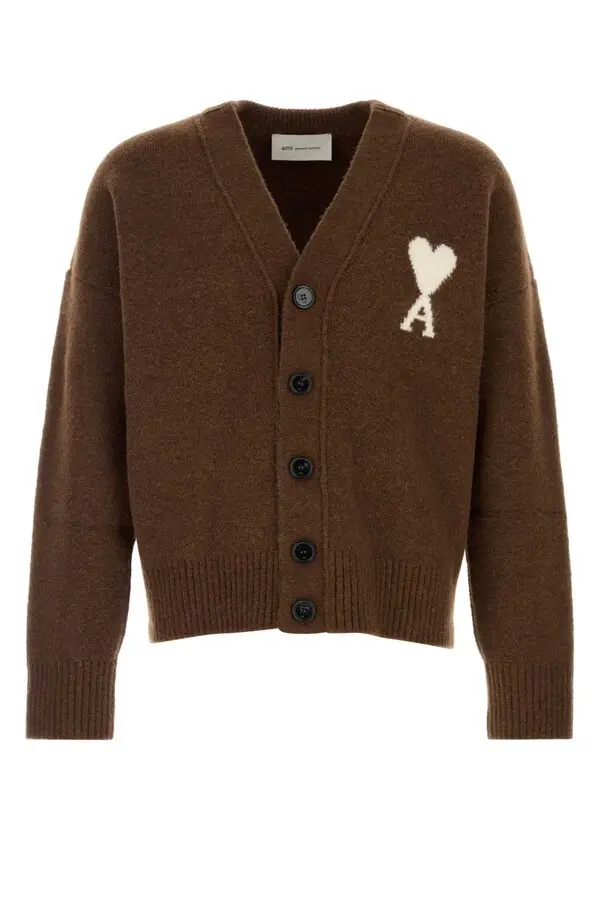 AMI Paris Stretch Alpaca Blend Cardigan
