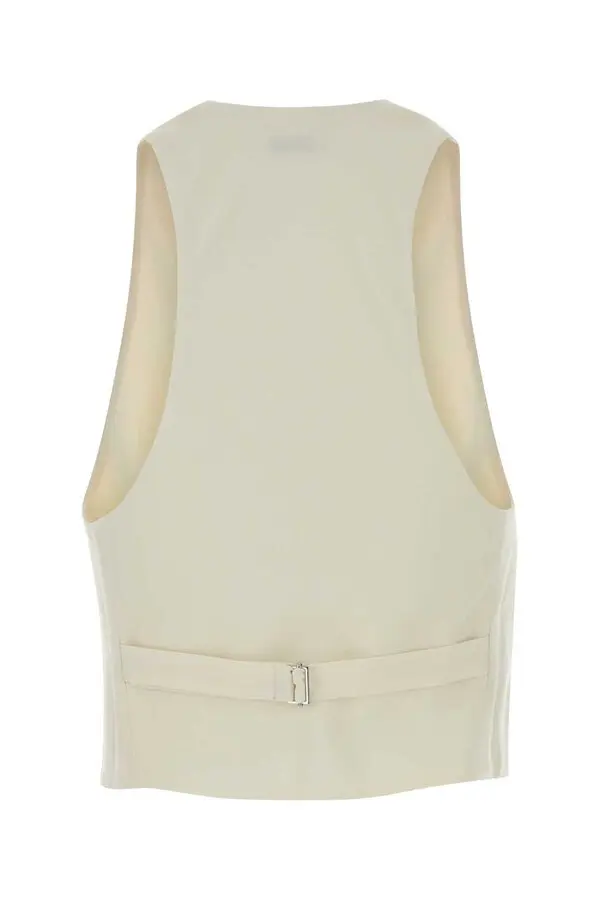 Andamane Ivory Stretch Gabardine Vest