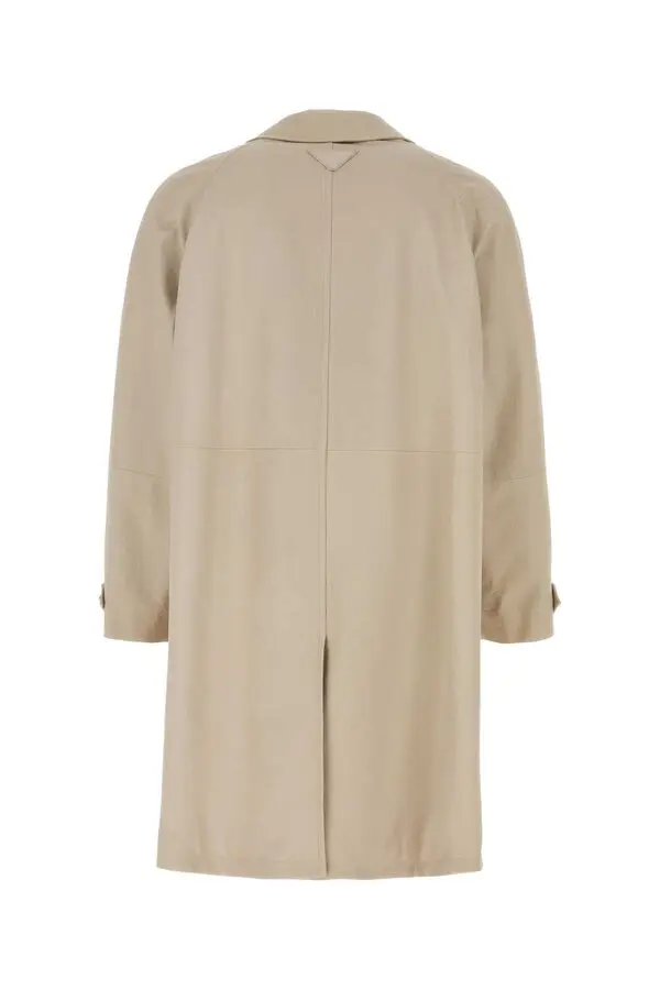 Prada Sand Nappa Leather Coat