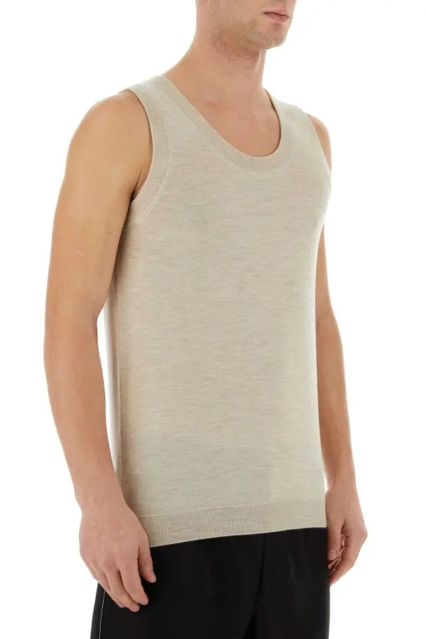 Prada Melange Sand Cashmere Tank Top