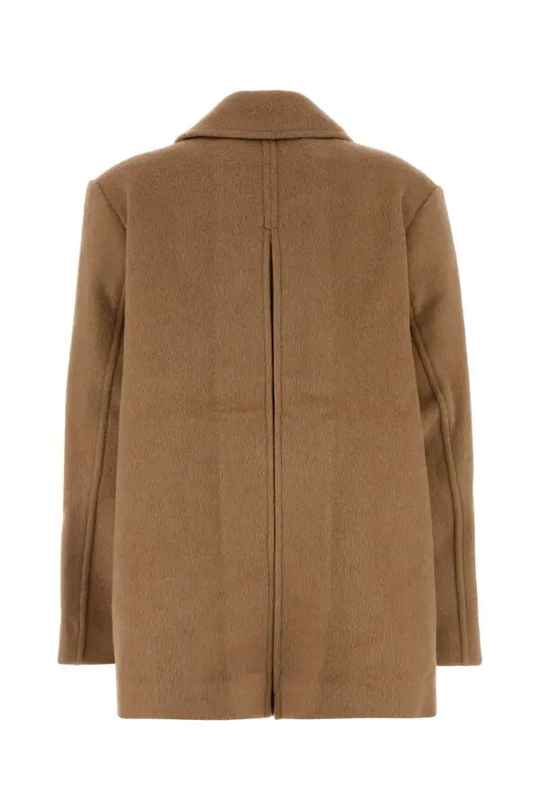 GANNI Camel Wool Blend Coat