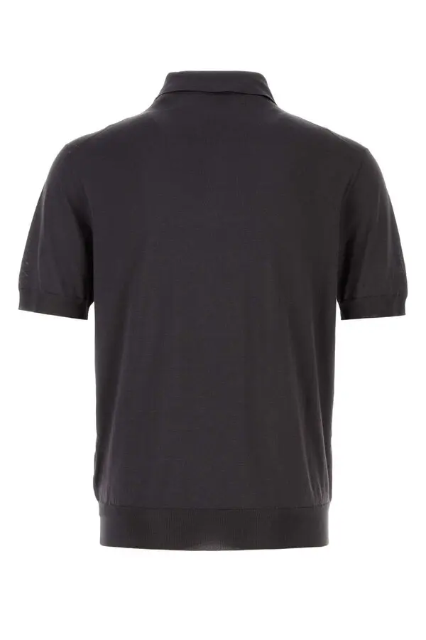 Prada Dark Silk Polo Shirt