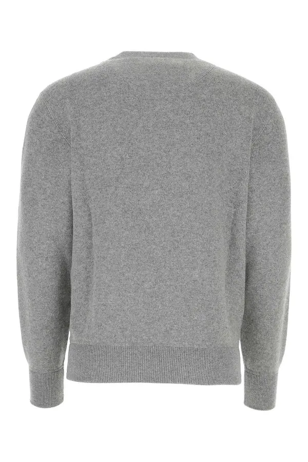 Prada Melange Grey Stretch Cashmere Blend Sweater - Gray