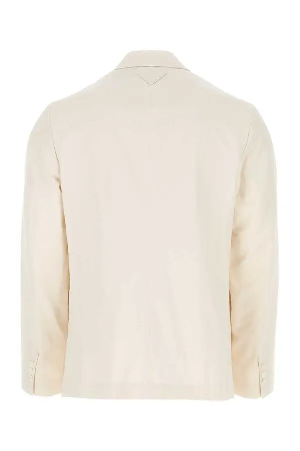 Prada Ivory Cotton Blazer - White