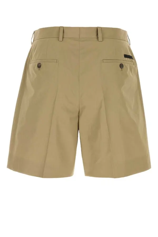 Prada Khaki Poplin Bermuda Shorts - Green