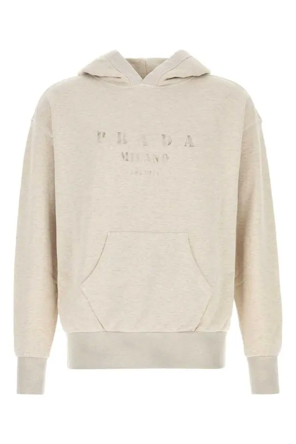 Prada Melange Sand Cotton Sweatshirt
