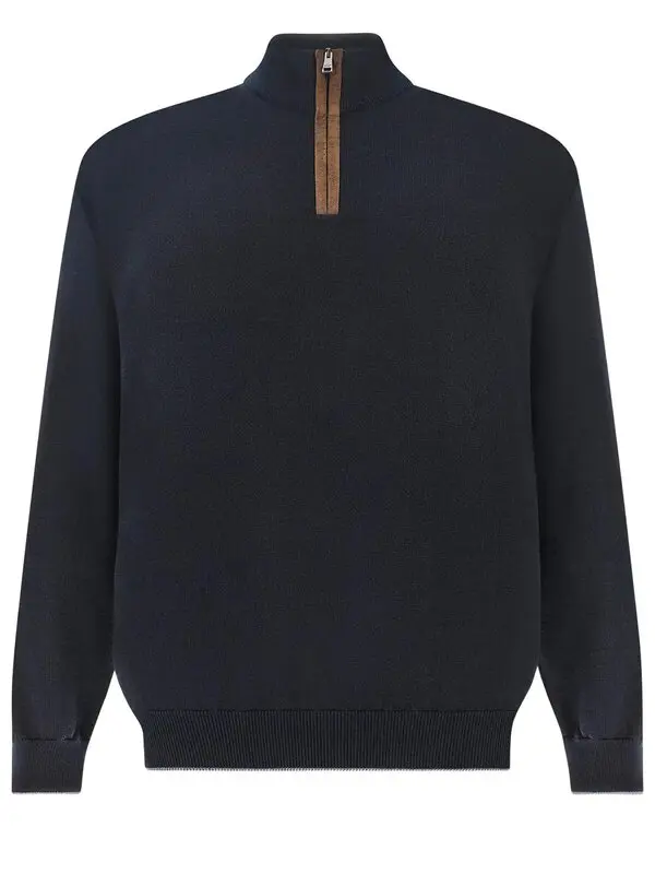 Paul & Shark X-soft Wool Half-zip Sweater - Blue