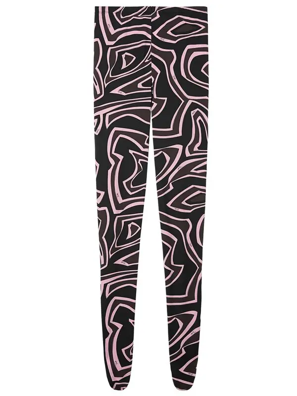 Emilio Pucci Collant In Stampa Labirinto - Black