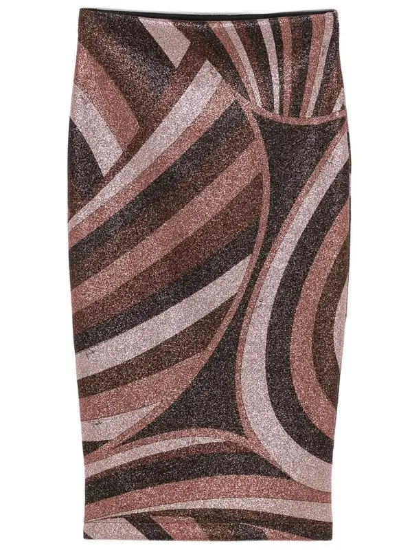 Emilio Pucci Lurex Jersey Skirt In Iridescent Print
