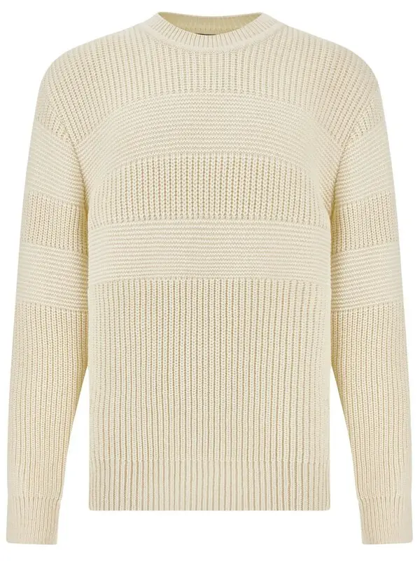 Paul & Shark Crewneck Sweater In Wool With Maxi Stripe Effect