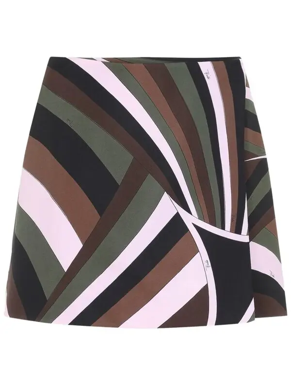 Emilio Pucci Silk Skirt In Iridescent Print