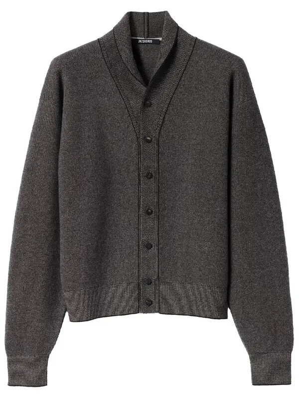 Jacquemus Pelota Cardigan With Shawl Collar - Grey