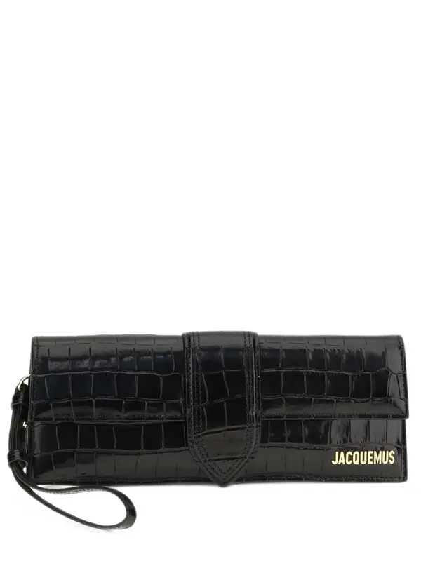 Jacquemus The Bambino Pochette In Crocodile-effect Leather